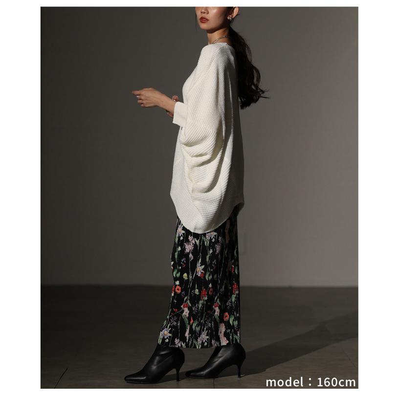 Sawa a la mode レディース トップス ニット セーター チュニック ブラック オフホワイト グレー 長袖 ドルマンスリーブ 大人可愛い きれいめ 30代 40代 50代 女性 ...