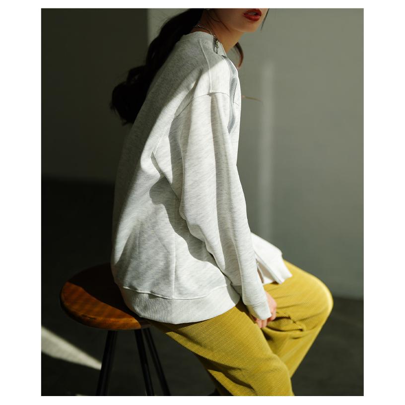 Sawa a la mode レディース トップス スウェット トレーナー プルオーバー ジップアップ 長袖 グレー 春 秋 冬 大人可愛い 大人 可愛い 30代 40代 50代 60代 サワ ...