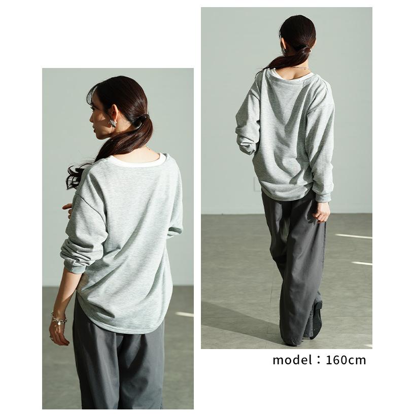 Sawa a la mode レディース セットアップ トップス スウェット 長袖 パンツ セミワイド タック ウエストゴム 無地 大人可愛い 大人 可愛い 30代 40代 50代 60代 ...