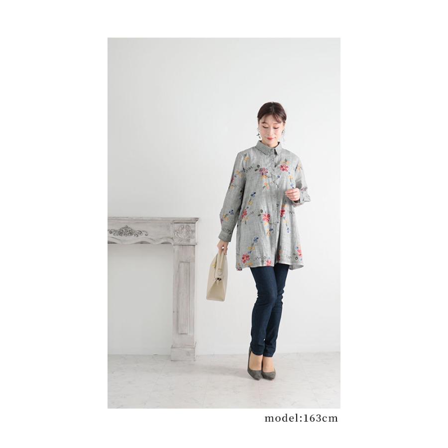 Sawa a la mode レディース トップス ブラウス シャツ 花 グレー Sawa a la mode レディース トップス ブラウス シャツ 花 グレー
