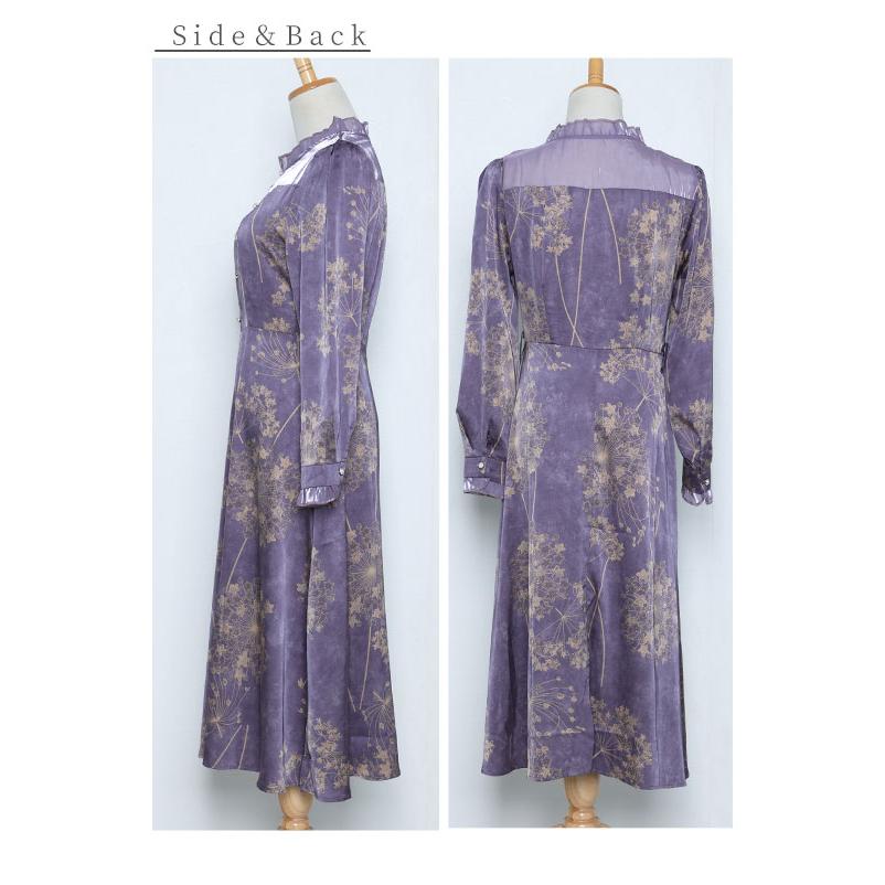 Sawa a la mode レディース ワンピース グレー 紫 パープル Sawa a la mode レディース ワンピース グレー 紫 パープル