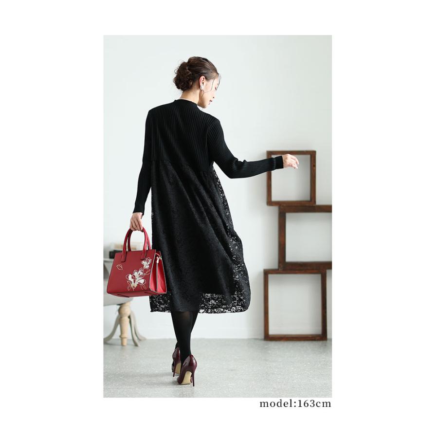Sawa a la mode レディース ワンピース ニット 黒 ブラック Sawa a la mode レディース ワンピース ニット 黒 ブラック