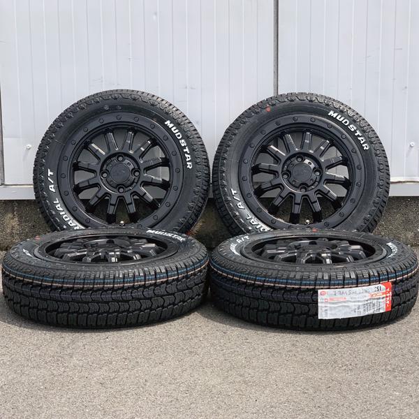 ホワイトレター 14インチ エブリイワゴン DA17W DA64W DA62W タイヤホイールセット 4本 マッドスター ラジアルAT 155 ...