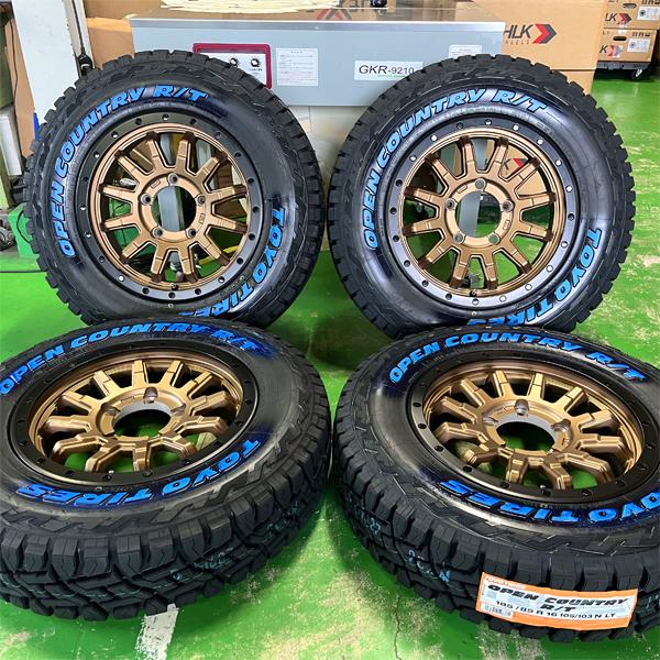TOYO OPENCOUNTRY RT ジムニー JB64 JB23 JA11 JA22 新品 16インチ 5穴 タイヤホイールセット 185/85R16 ホワイトレター ブロンズ オフロード ...