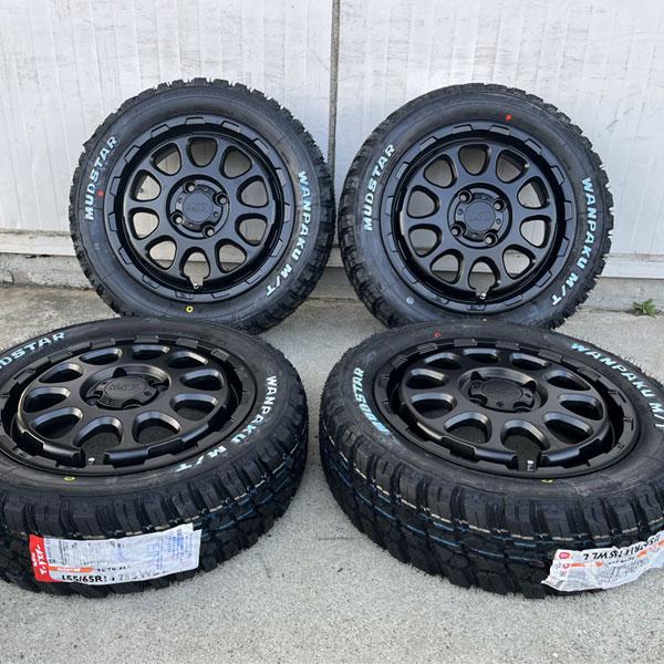MUDSTAR 155/65R14 14インチ タイヤホイール 4本セット マッドスター ワンパク MT ホワイトレター N-BOX トラック ...
