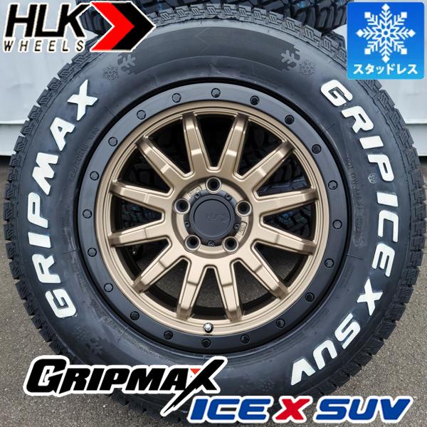 Ice X ホワイトレター スタッドレス 16インチ タイヤホイール 4本セット 215/70R16 225/70R16 グリップマックス ICE SUV デリカD5 エクストレイル ...