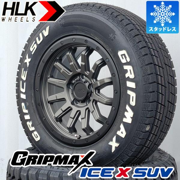 Ice X ホワイトレター スタッドレス 16インチ タイヤホイール 4本セット 215/70R16 225/70R16 グリップマックス ICE SUV デリカD5 エクストレイル ...