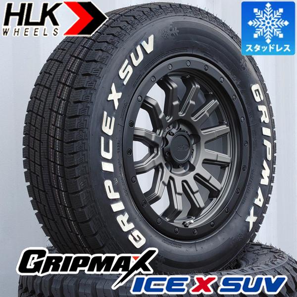 Ice X ホワイトレター スタッドレス 16インチ タイヤホイール 4本セット 215/70R16 225/70R16 グリップマックス ICE SUV デリカD5 エクストレイル ...