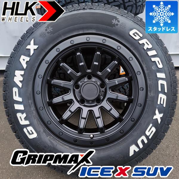 Ice X ホワイトレター スタッドレス 16インチ タイヤホイール 4本セット 215/70R16 225/70R16 GRIPMAX ICE SUV デリカD5 エクストレイル ...