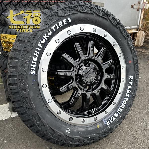 エブリイ DA17V DA64V DA62V キャリイ DA16T 新品 14インチ 車検対応 タイヤホイール 4本セット 七福タイヤ R/T 165/65R14 LT ホワイトレター グロス ...