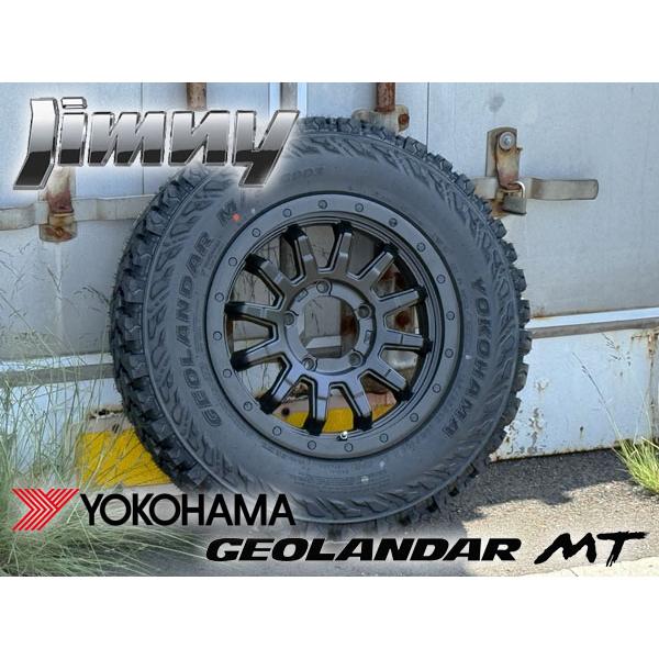 当店オリジナル！ジムニー 16インチ タイヤホイール 4本セット YOKOHAMA GEOLANDAR MT 185/85R16 JB64 JB23 JA22 JA11 マットブラック 新品 ...