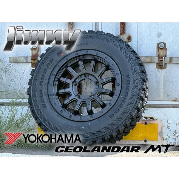 当店オリジナル！ジムニー 16インチ タイヤホイール 4本セット YOKOHAMA GEOLANDAR MT 185/85R16 JB64 JB23 JA22 JA11 マットブラック 新品 ...