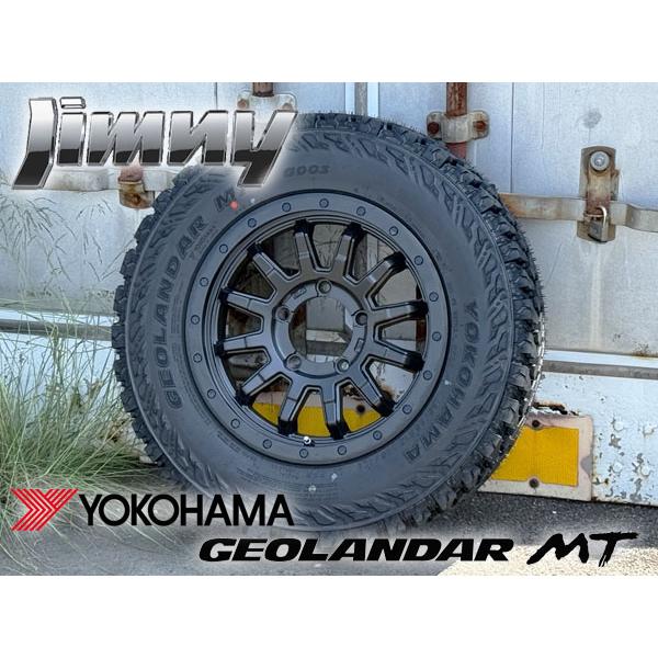 当店オリジナル！ジムニー 16インチ タイヤホイール 4本セット YOKOHAMA GEOLANDAR MT 185/85R16 JB64 JB23 JA22 JA11 マットブラック 新品 ...