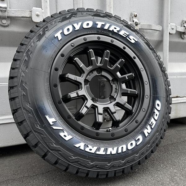 ジムニー JB64 JB23 JA22 JA11 16インチ 新品 タイヤホイール 4本セット TOYO OPENCOUNTRY RT 185/85R16 ホワイトレター マットブラック 純正 ...