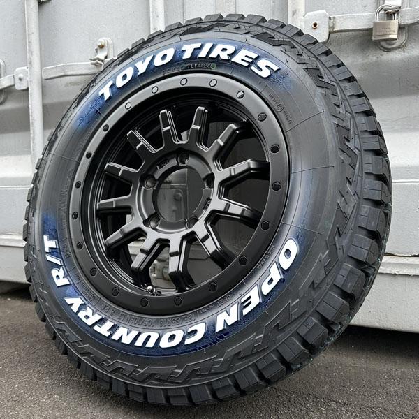 ジムニー JB64 JB23 JA22 JA11 16インチ 新品 タイヤホイール 4本セット TOYO OPENCOUNTRY RT 185/85R16 ホワイトレター マットブラック 純正 ...