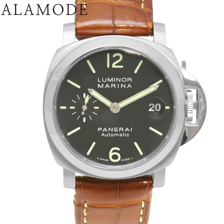 【保証書付】オフィチーネパネライ ルミノールマリーナ PAM00048 SS/革 腕時計 2011年7月購入 ブラック メンズ ...