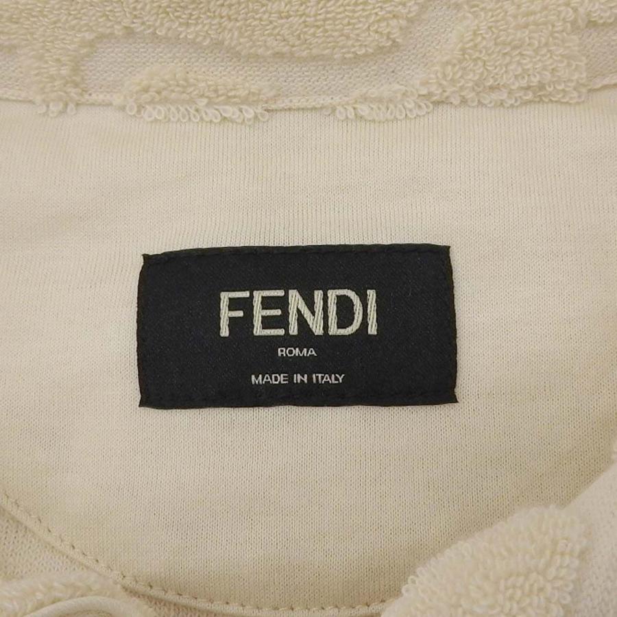 FENDI FENDI(フェンディ) モノグラムテクスチャード ポロシャツ 2021年 半袖 FF ズッカ柄 XS アイボリー FY1130 ...