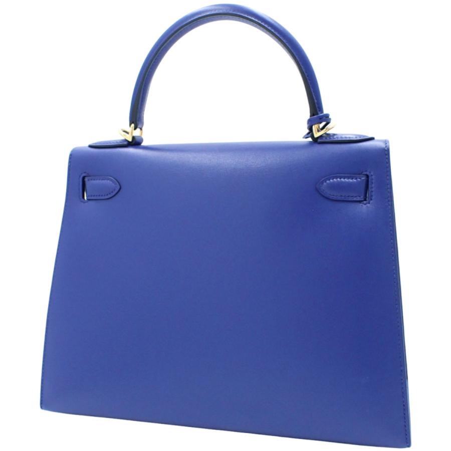 HERMES(エルメス) ケリー28 (外縫い) ブルーエレクトリック ブルー青 ボックスカーフ ゴールド金具 D刻印 ハンドバッグ 2WAY ショルダー 肩掛け レディース 40802161230【中古】【アラモード】 HERMES（エルメス） ケリー28 (外縫い) ブルーエレクトリック ブルー青