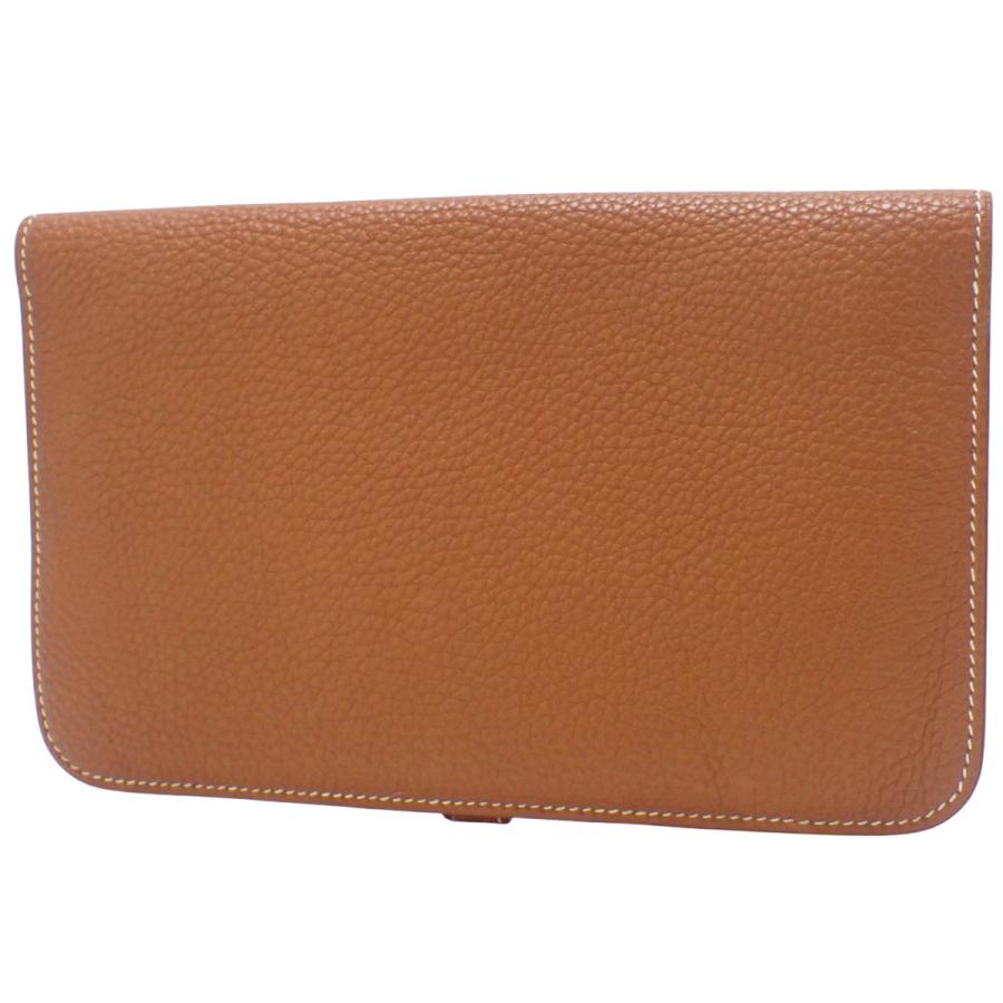 HERMES（エルメス） ドゴン デュオ ゴールド ブラウン茶 トゴ シルバー