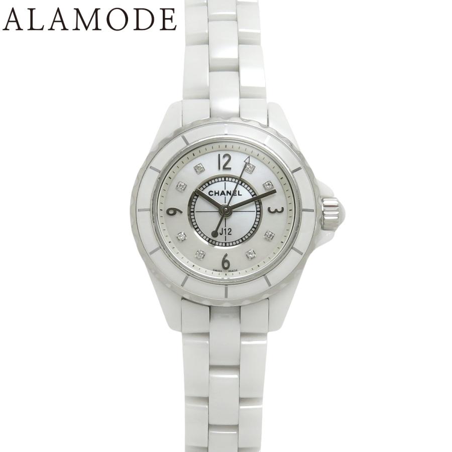 CHANEL 【保証書付】シャネル J12 29 8PD H2570 セラミック クオーツ 腕時計 2014年1月購入 ホワイト レディース ...