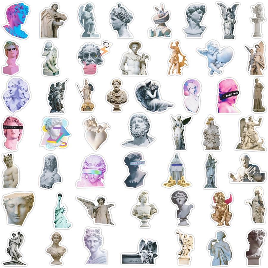 石膏像 石膏デッサン 素描 彫刻 美術 有名な彫刻 絵画教室 習い事 デコレーション シール ステッカー50枚EHA : G&Q - 通販 - Yahoo!ショッピング