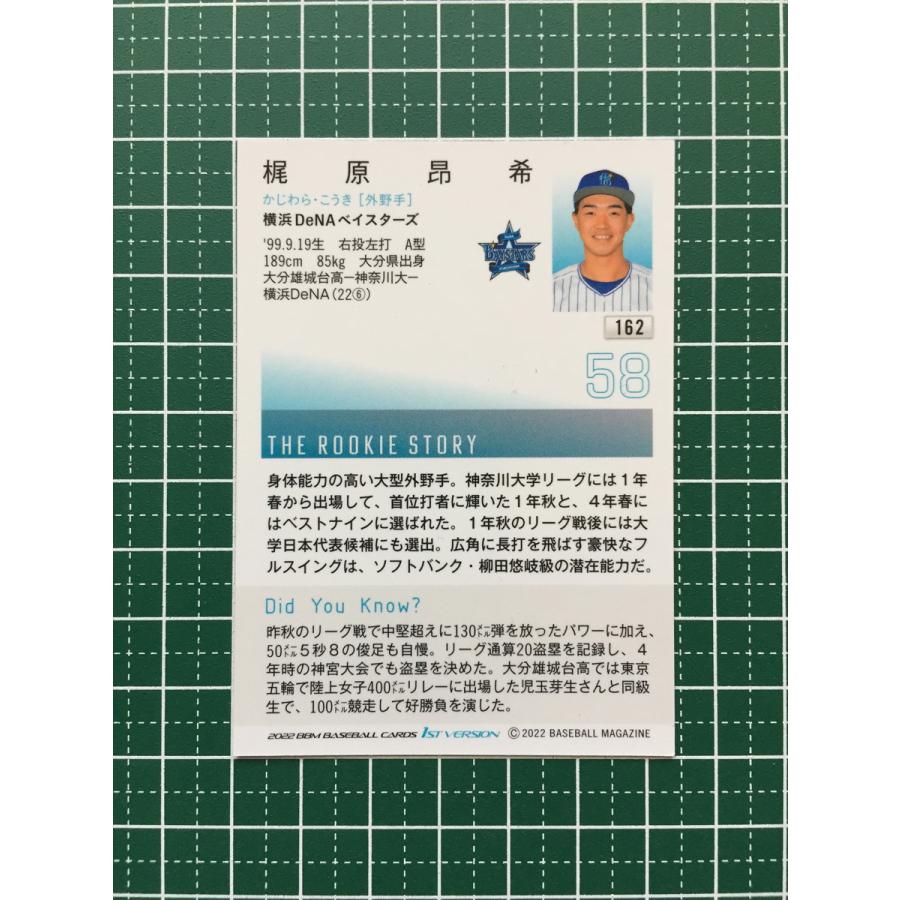★BBM 2022 プロ野球 1st バージョン #162 梶原昂希[横浜DeNAベイスターズ]レギュラーカード ルーキー「RC」★ : カードショップ テソーロ ヤフー店 - 通販 ...