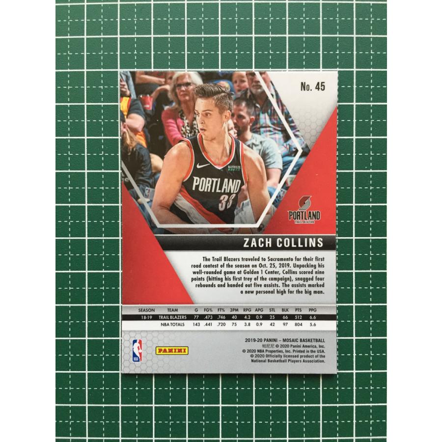 ★PANINI 2019-20 NBA MOSAIC #45 ZACH COLLINS[PORTLAND TRAIL BLAZERS]ベース ...
