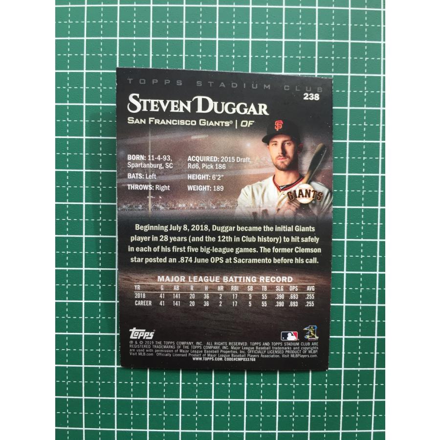 ★TOPPS MLB 2019 STADIUM CLUB BASEBALL #238 STEVEN DUGGAR[SAN FRANCISCO ...
