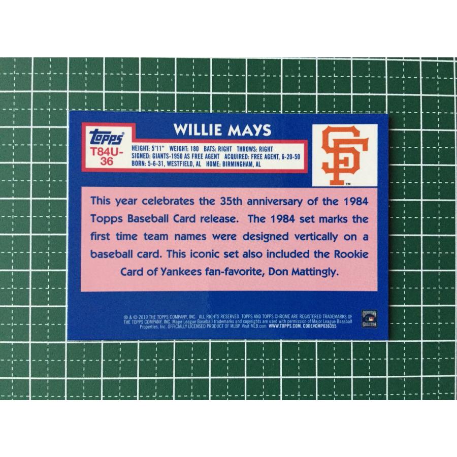 ★TOPPS MLB 2019 UPDATE SERIES #T84U-36 WILLIE MAYS[SAN FRANCISCO GIANTS ...