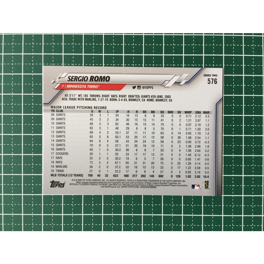★TOPPS MLB 2020 SERIES 2 #576 SERGIO ROMO[MINNESOTA TWINS]ベースカード 20 ...