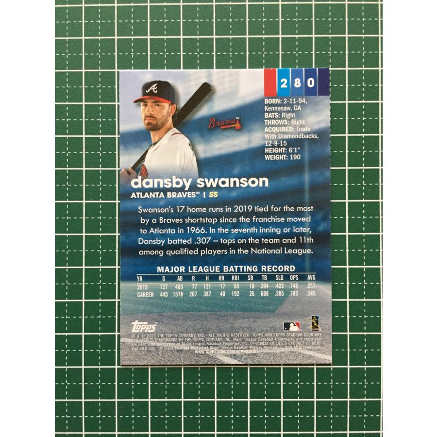 ★TOPPS MLB 2020 STADIUM CLUB #280 DANSBY SWANSON[ATLANTA BRAVES]ベースカード ...