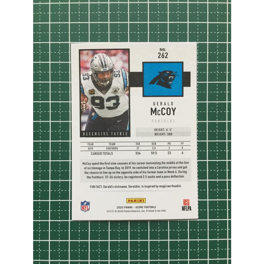 ★PANINI 2020 NFL SCORE FOOTBALL #262 GERALD MCCOY[CAROLINA PANTHERS]ベース ...