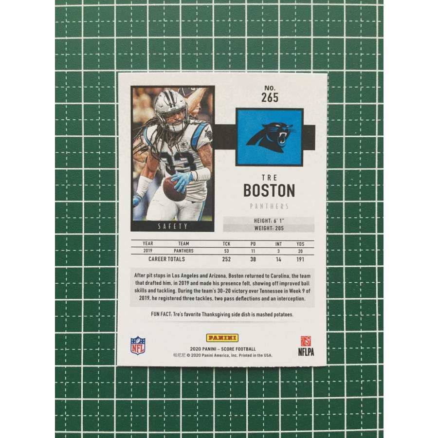 ★PANINI 2020 NFL SCORE FOOTBALL #265 TRE BOSTON[CAROLINA PANTHERS]ベース ...