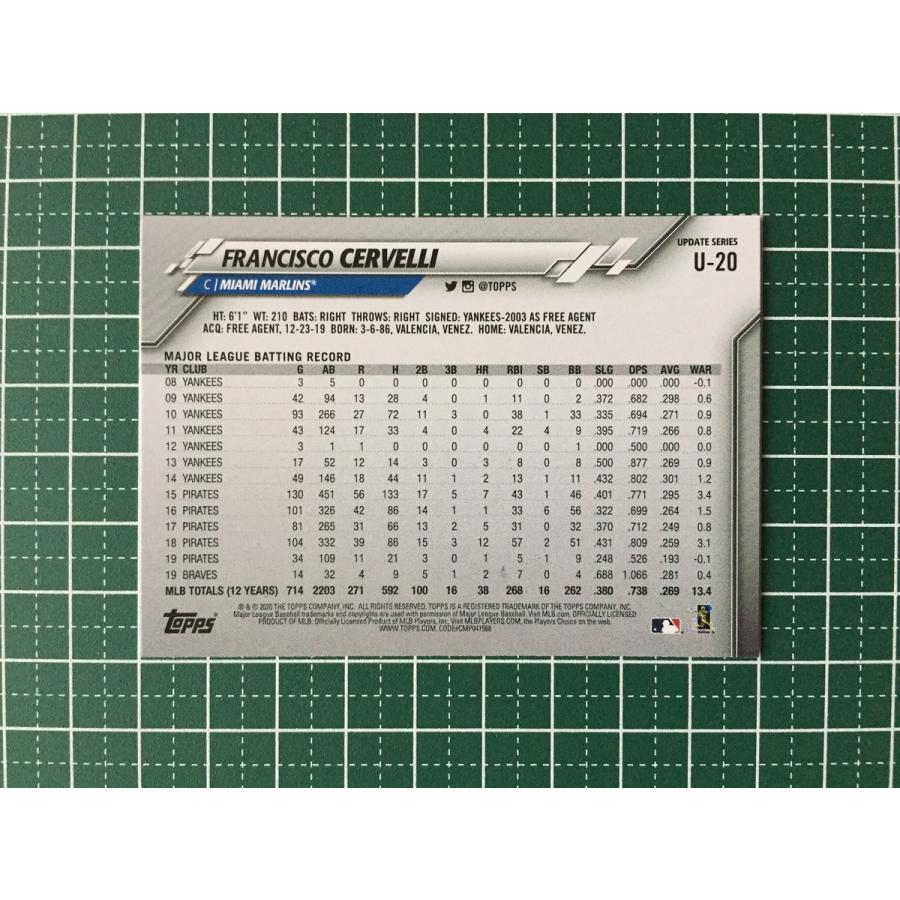 ★TOPPS MLB 2020 UPDATE SERIES #U-20 FRANCISCO CERVELLI[MIAMI MARLINS ...