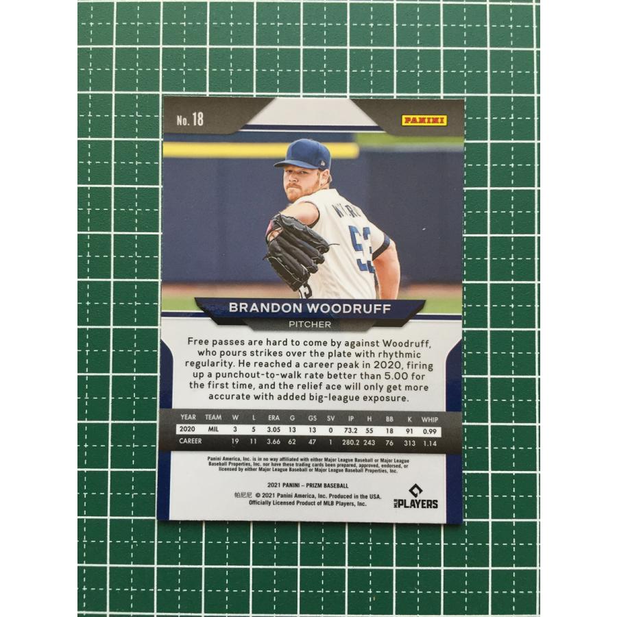 ★PANINI MLB 2021 PRIZM #18 BRANDON WOODRUFF[MILWAUKEE BREWERS]ベースカード ...