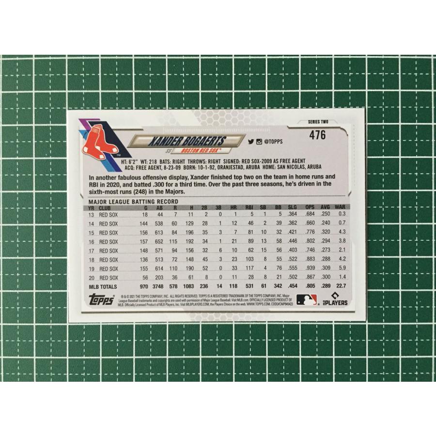 ★TOPPS MLB 2021 SERIES 2 #476 XANDER BOGAERTS[BOSTON RED SOX]ベースカード★ ...
