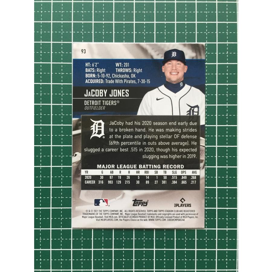 ★TOPPS MLB 2021 STADIUM CLUB #93 JACOBY JONES[DETROIT TIGERS]ベースカード ...