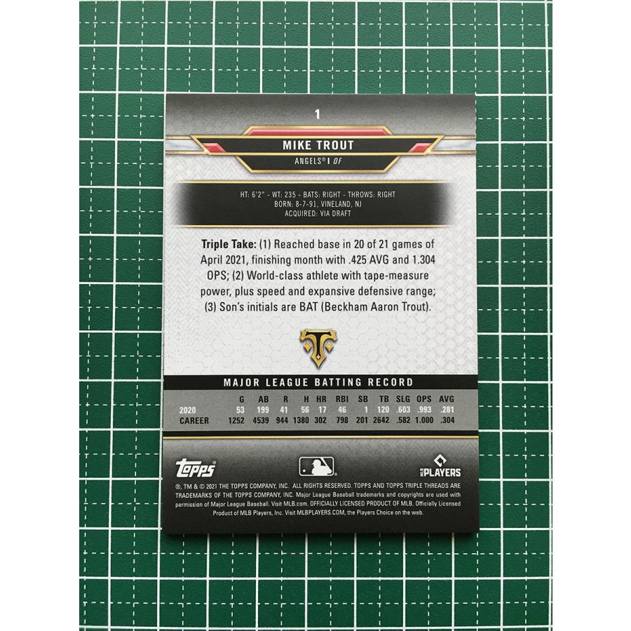 ★TOPPS MLB 2021 TRIPLE THREADS #1 MIKE TROUT[LOS ANGELES ANGELS]ベースカード ...