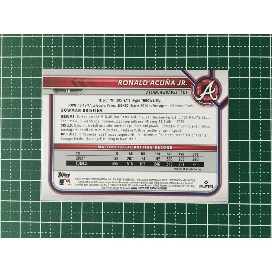 ★TOPPS MLB 2022 BOWMAN #70 RONALD ACUNA JR.[ATLANTA BRAVES]ベースカード「BASE ...