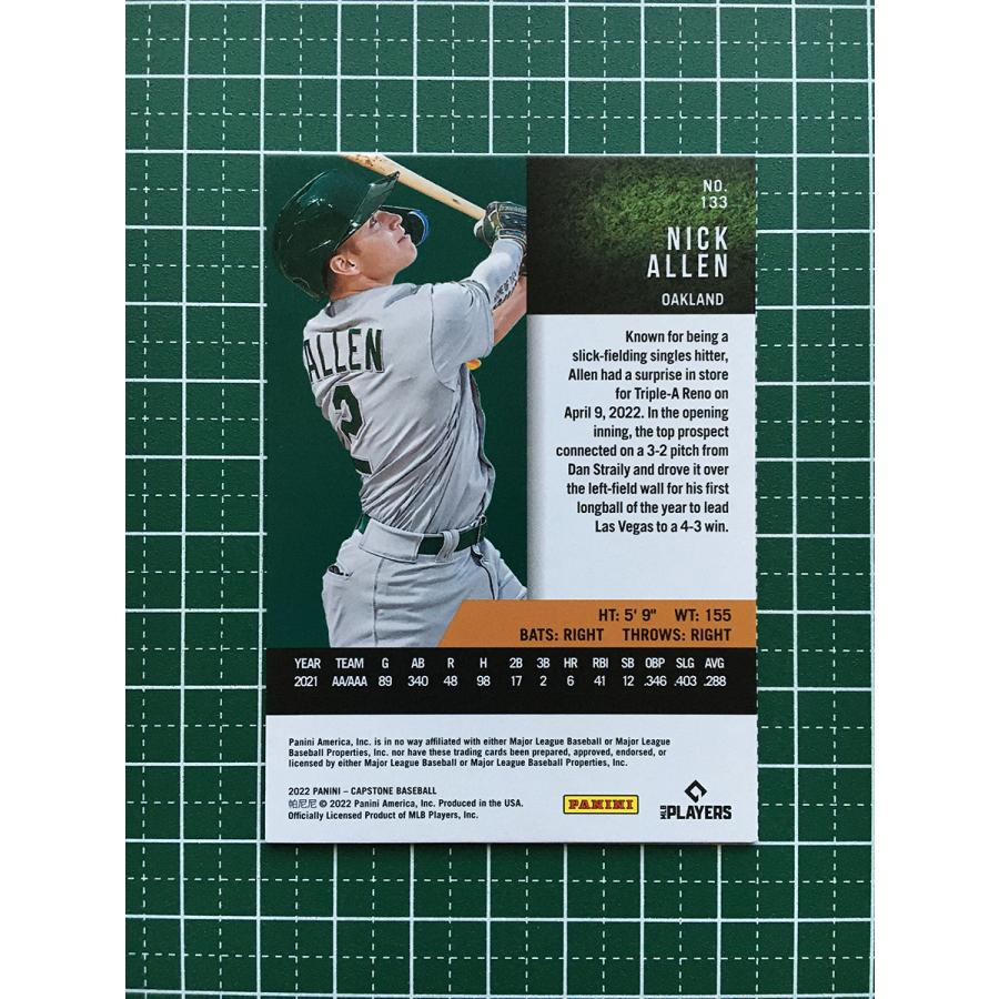 ★PANINI MLB 2022 CAPSTONE #133 NICK ALLEN[OAKLAND ATHLETICS]ベースカード ...