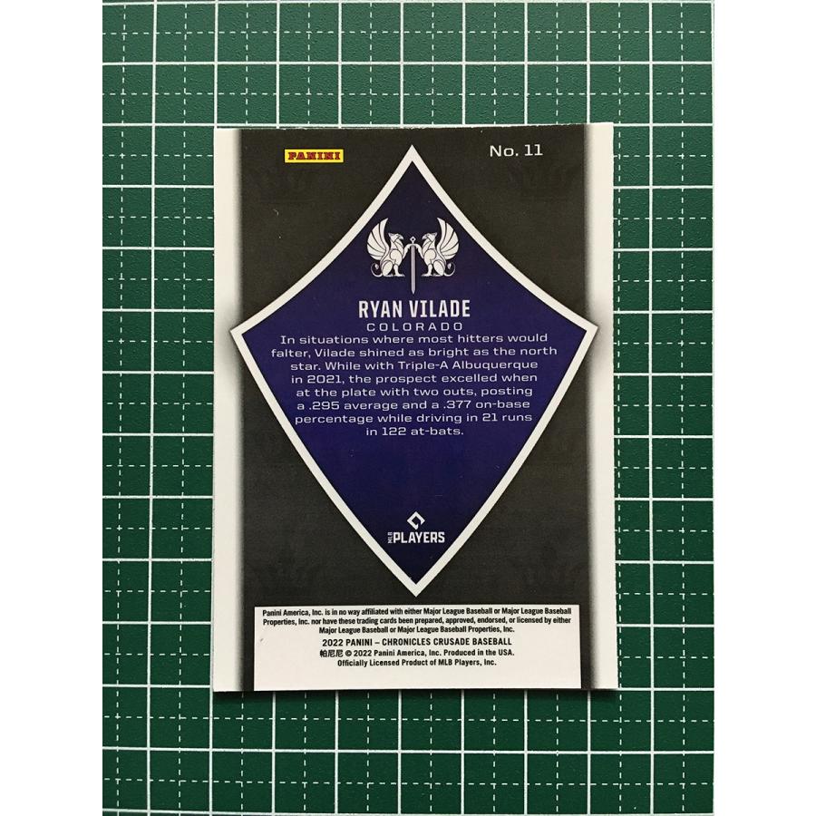 ★PANINI MLB 2022 CHRONICLES #11 RYAN VILADE[COLORADO ROCKIES]インサートカード「CRUSADE」ルーキー「RC」★ : 2022 ...