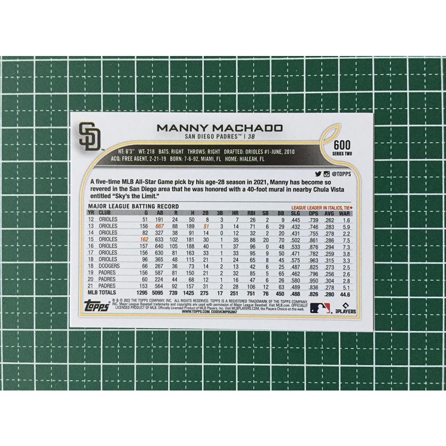 ★TOPPS MLB 2022 SERIES 2 #600 MANNY MACHADO[SAN DIEGO PADRES]ベースカード ...