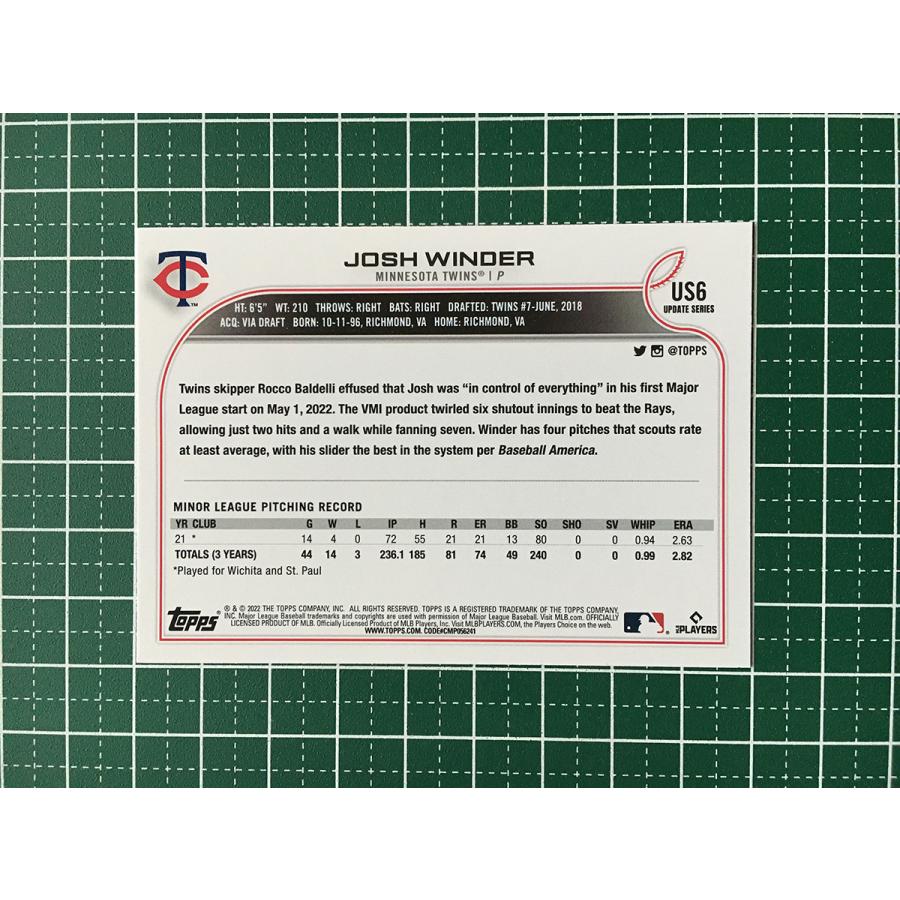 ★TOPPS MLB 2022 UPDATE #US6 JOSH WINDER[MINNESOTA TWINS]ベースカード「BASE ...