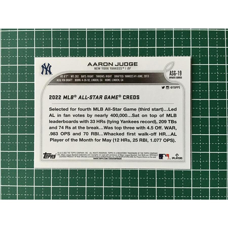 ★TOPPS MLB 2022 UPDATE #ASG-19 AARON JUDGE[NEW YORK YANKEES]インサートカード ...