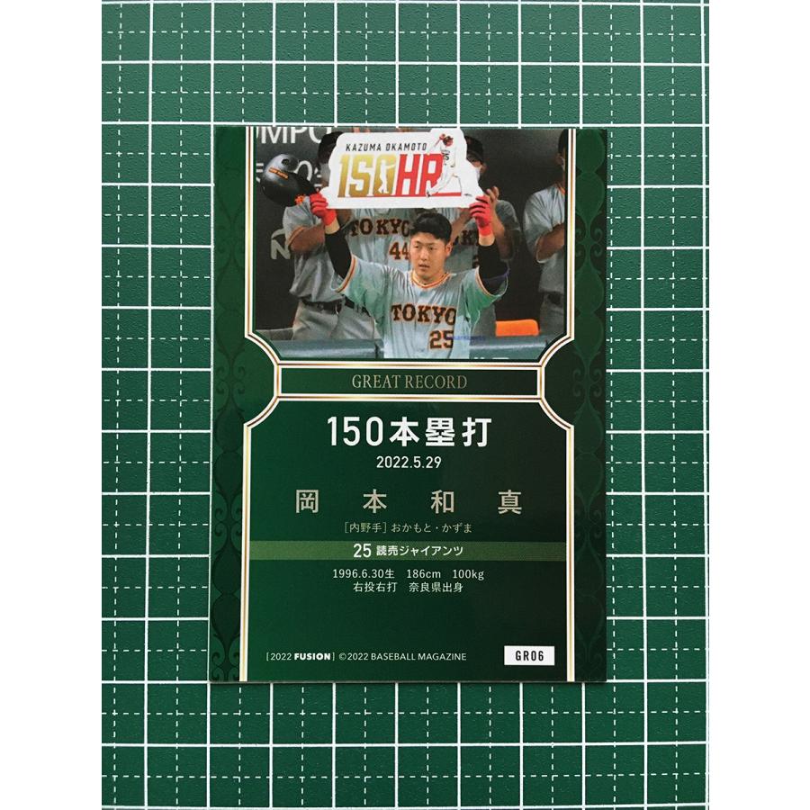 ★BBM 2022 FUSION #GR06 岡本和真[読売ジャイアンツ／巨人]インサートカード「GREAT RECORD」★ : カードショップ テソーロ ヤフー店 - 通販 - Yahoo ...