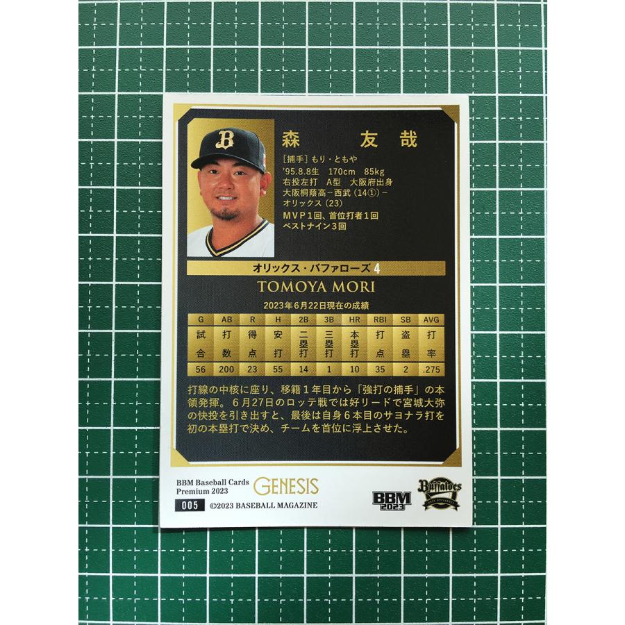 ★BBM 2023 GENESIS #005 森友哉[オリックス・バファローズ]レギュラーカード★ :BBM-2023-GENESIS-0005:カードショップ テソーロ ヤフー店 - 通販 ...