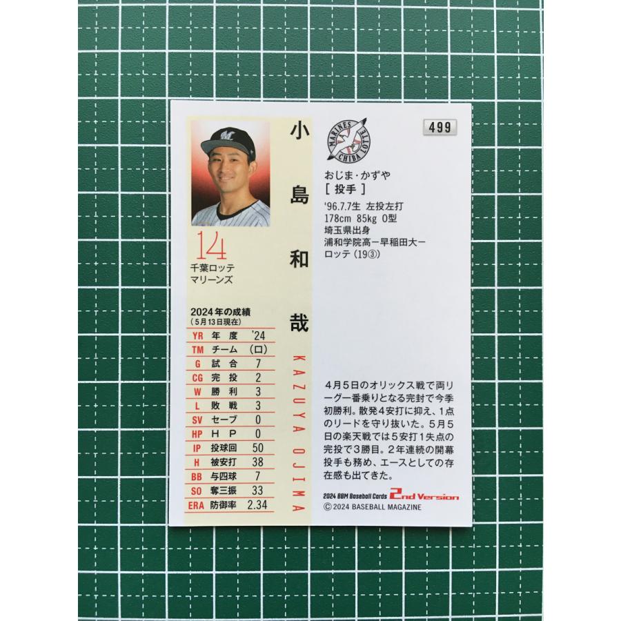 ★BBM 2024 2nd バージョン #499 小島和哉[千葉ロッテマリーンズ]レギュラーパラレル キラカード版★ : カードショップ テ ...
