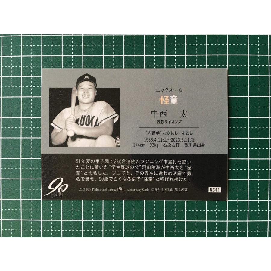 ★BBM 2024 プロ野球 90周年カード 90th #NC01 中西太／怪童[西鉄ライオンズ]インサートカード「ニックネーム」★ : bbm-2024-90th-0501 : カード ...