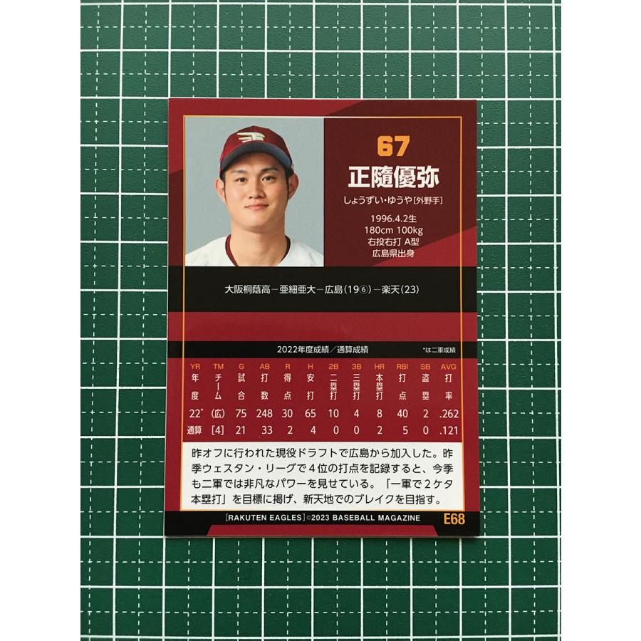 ★BBM 2023 ベースボールカード #E68 正隨優弥[東北楽天ゴールデンイーグルス]レギュラーカード★ : カードショップ テソーロ ヤフー店 - 通販 - Yahoo!ショッピング