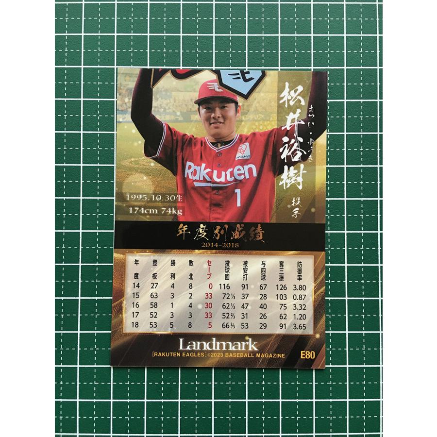 ★BBM 2023 ベースボールカード #E80 松井裕樹[東北楽天ゴールデンイーグルス]レギュラーカード「LANDMARK」★ : bbm-eagles-2023-080 : カードショップ ...